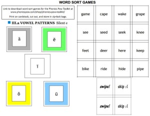 Word Sort Games – Phonics Pow